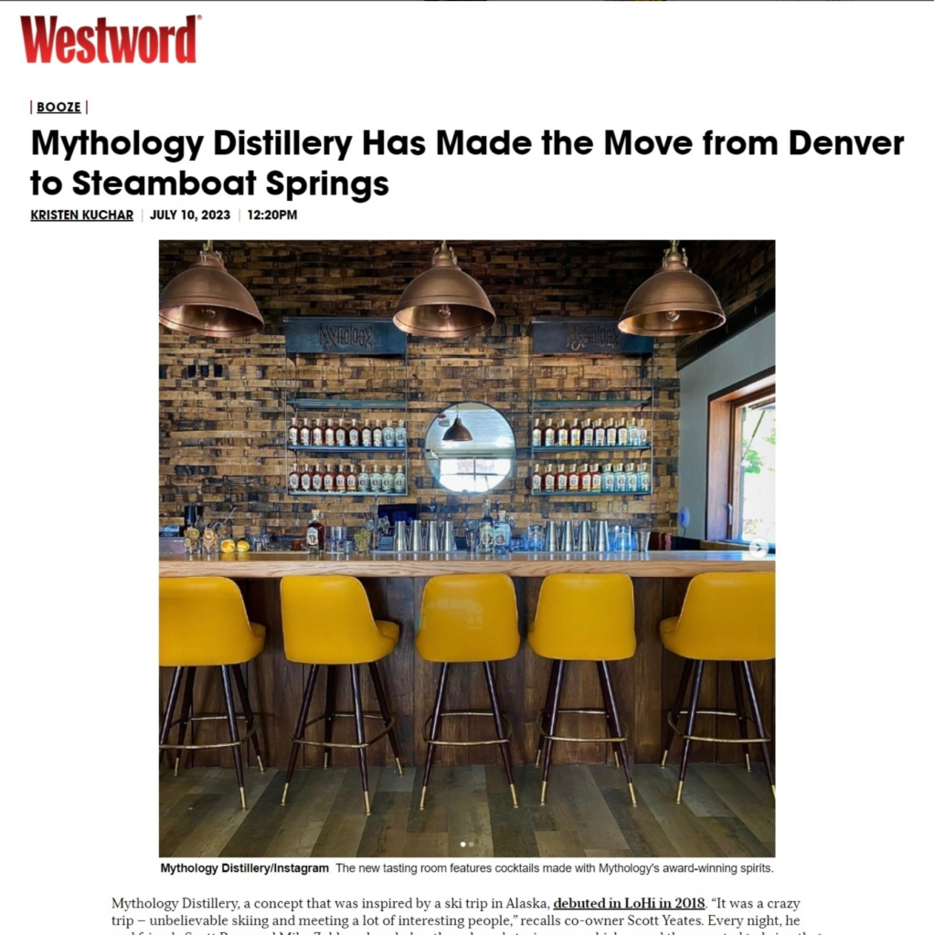 Denver Westword Article | Mythology Distillery